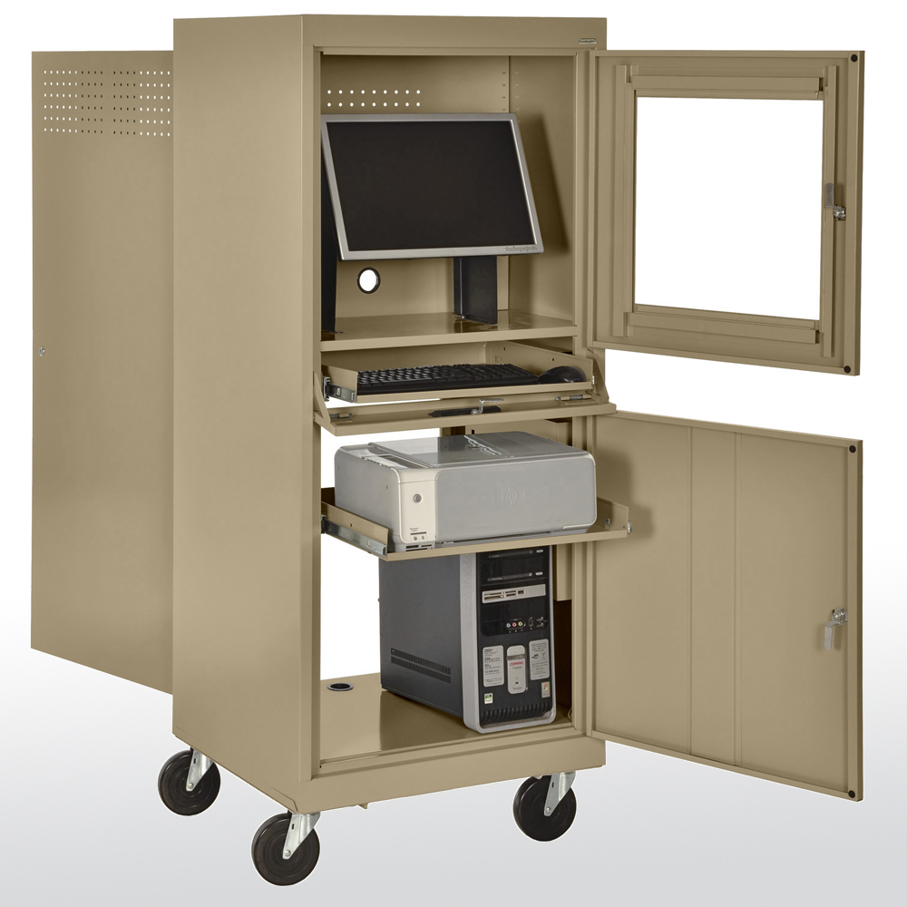 Metal Cabinet Store - Flat Screen Mobile Computer Security Cabinet